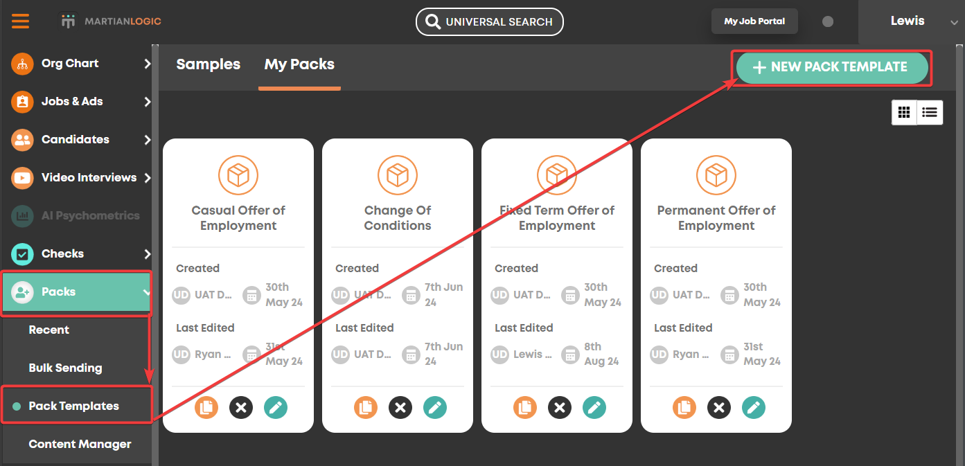 How To Create Pack Templates