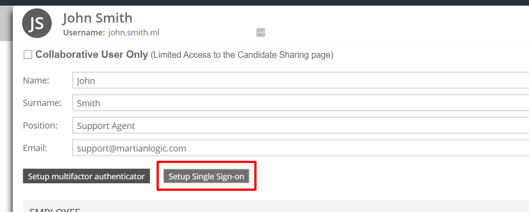 Assigning Single Sign On (SSO)